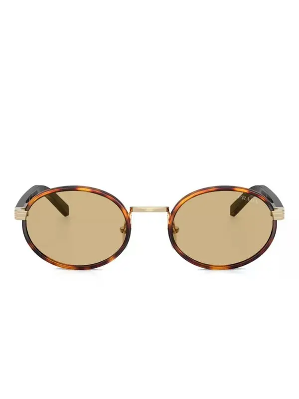 Prada Oval-frame Sunglasses - Brown