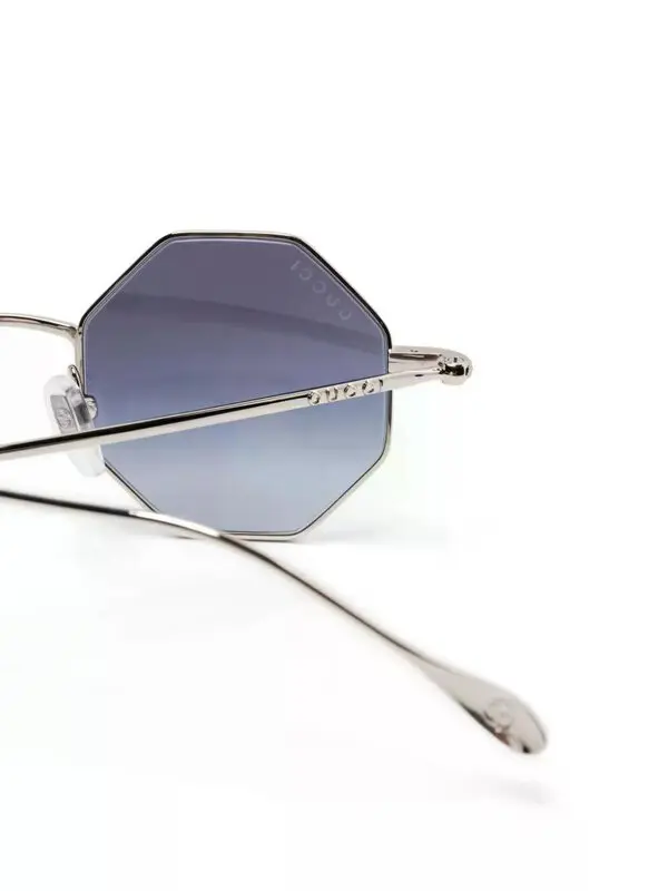 Gucci Geometric Frame Sunglasses - Silver