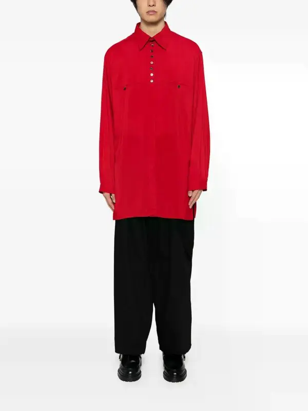 Yohji Yamamoto Spread-collar Shirt - Red