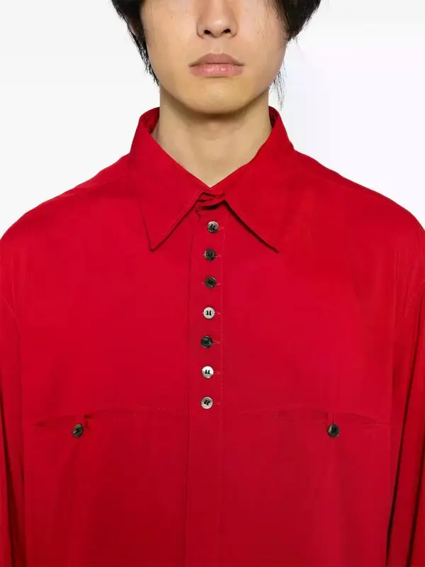 Yohji Yamamoto Spread-collar Shirt - Red