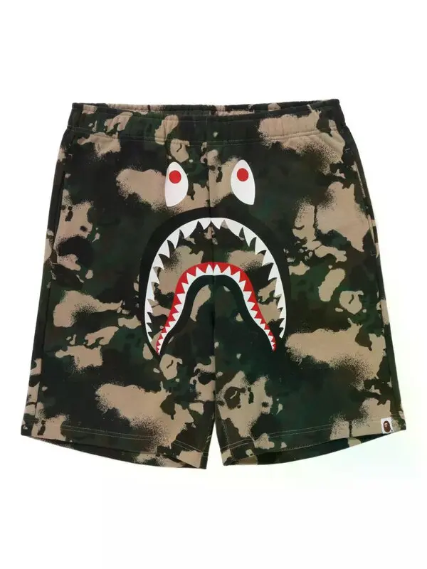 A BATHING APE Camouflage-print Shorts - Green