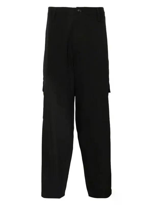 Yohji Yamamoto Wool Gabardine Trousers - Black