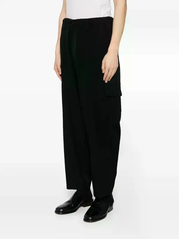 Yohji Yamamoto Wool Gabardine Trousers - Black