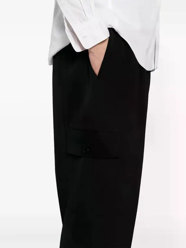 Yohji Yamamoto Wool Gabardine Trousers - Black