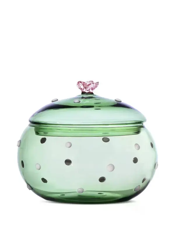 ICHENDORF MILANO Desert Plants Polka-dot Glass Box - Green