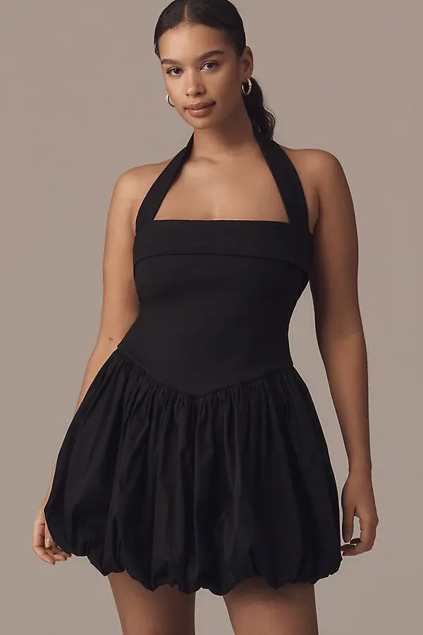 Delfi Collective Halter Basque-Waist Mini Dress In Black - 60% Off |  Editorialist