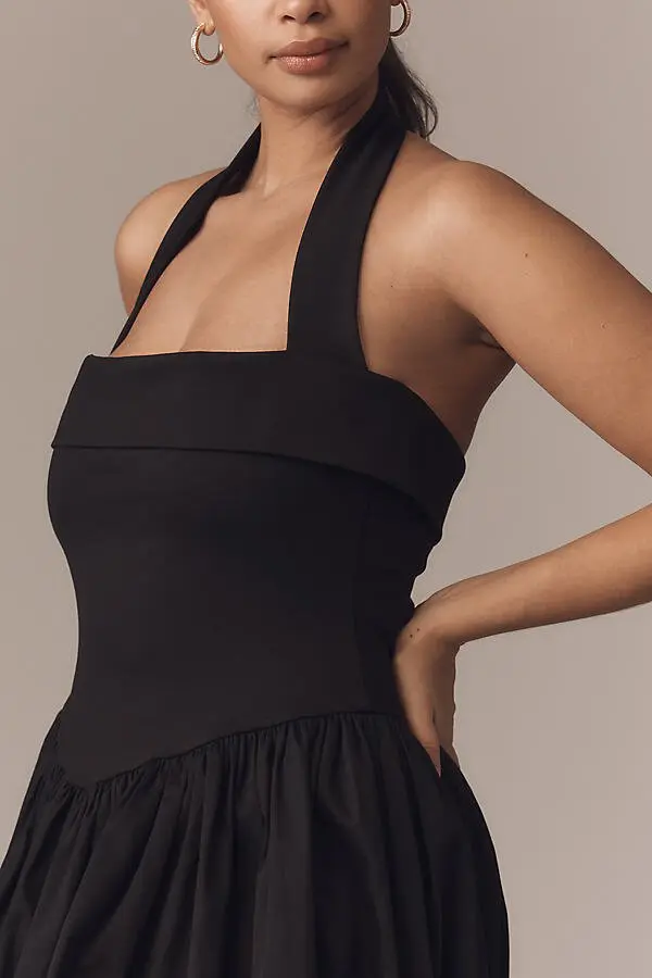 Delfi Collective Halter Basque-Waist Mini Dress In Black - 60% Off |  Editorialist