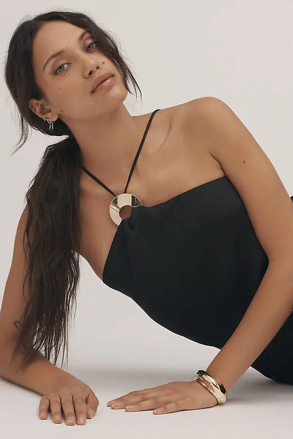 Anthropologie Veda Halter Slip Midi Dress