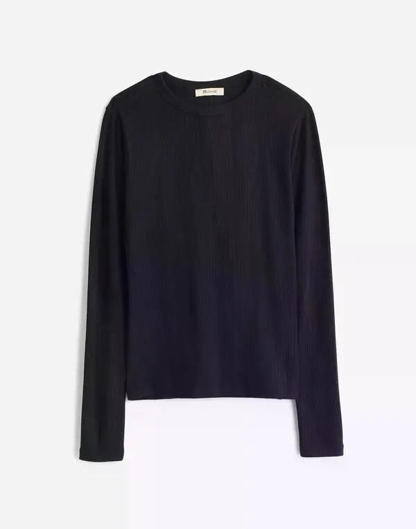 Madewell Ribbed Long-sleeve Tee - Jet Black