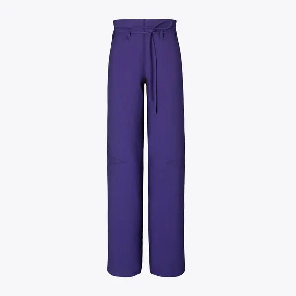 Tory Burch Cotton Wide Leg Pants - Ballpoint Blue