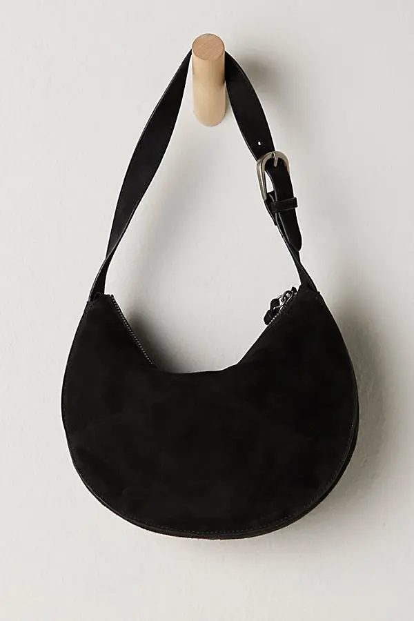 Free People Sina Suede Shoulder Bag - Black