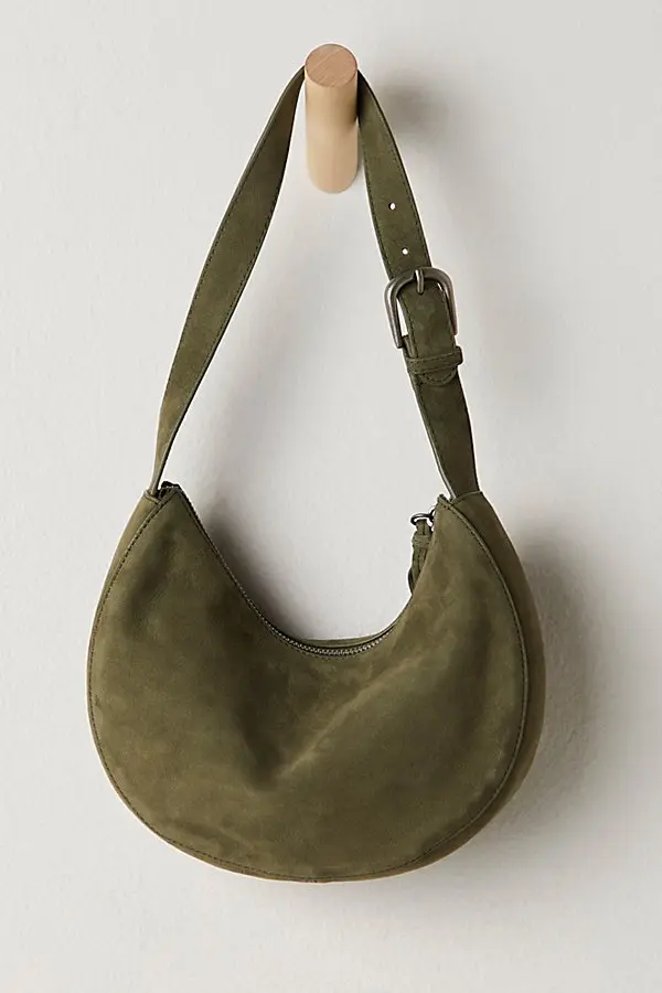 Free People Sina Suede Shoulder Bag - Olive