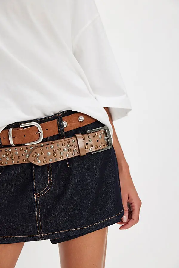 Free People Rhodes Suede Belt - Cognac