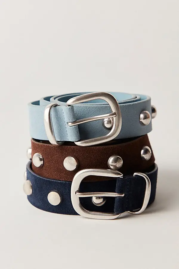 Free People Rhodes Suede Belt - Lake Tahoe