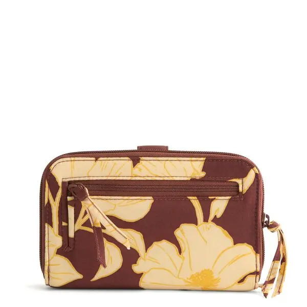 VERA BRADLEY Large Tab Wallet In Scattered Anemones - Brown