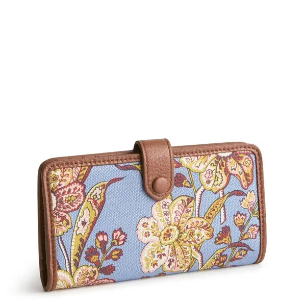 VERA BRADLEY Tab Wallet In Begonia Fields - Blue/brown