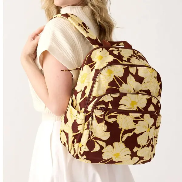 Vera Bradley Bancroft Backpack In Brown/Yellow - 50% Off  display picture 1