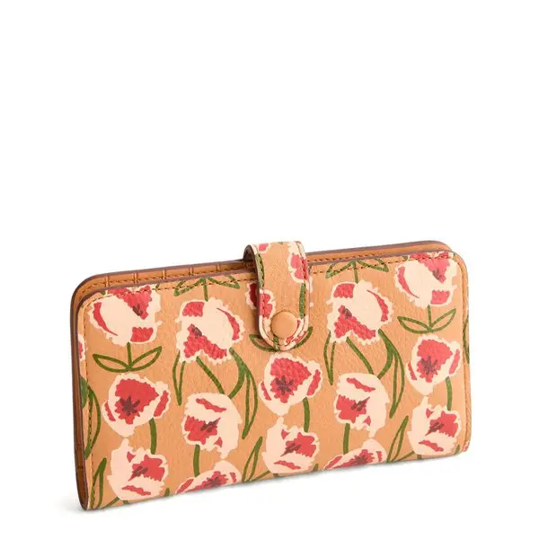 VERA BRADLEY Tab Wallet In Curly Tulips - Red/pink