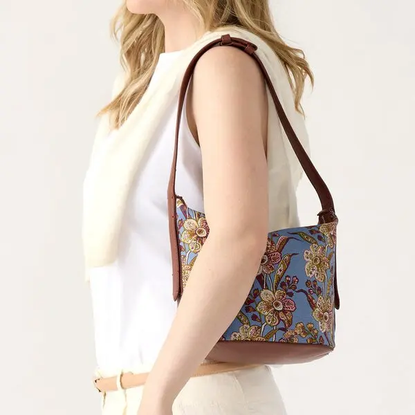 VERA BRADLEY Astoria Begonia Fields Shoulder Bag - Blue