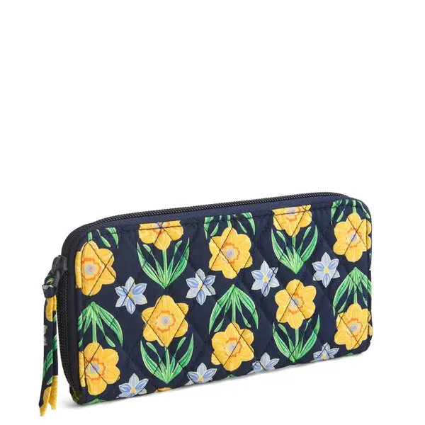 VERA BRADLEY Continental Wallet In Daffodils - Blue/yellow