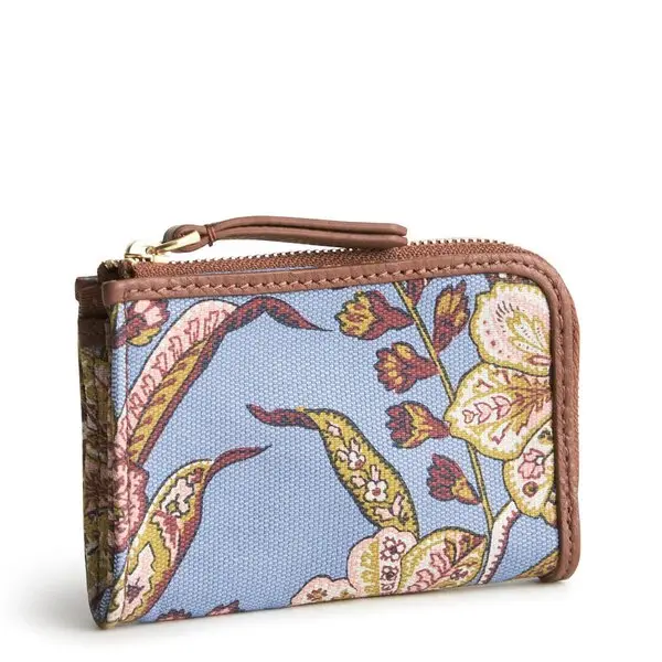VERA BRADLEY Zip Card Pouch In Begonia Fields - Blue