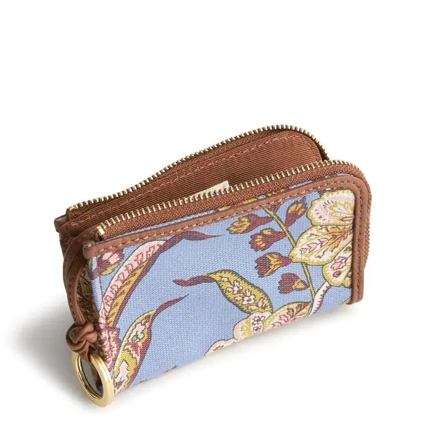 VERA BRADLEY Zip Card Pouch In Begonia Fields - Blue