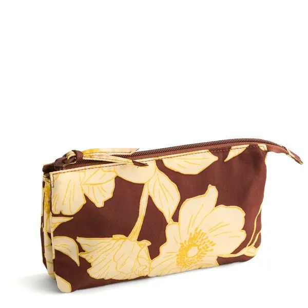 VERA BRADLEY Scattered Anemones Accordion Pouch - Brown/yellow