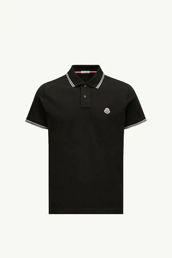 Moncler Logo Patch Cotton Polo Shirt