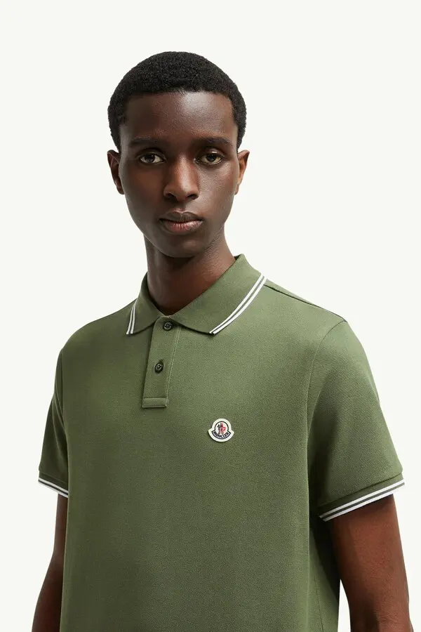 Moncler Logo Patch Cotton Polo Shirt