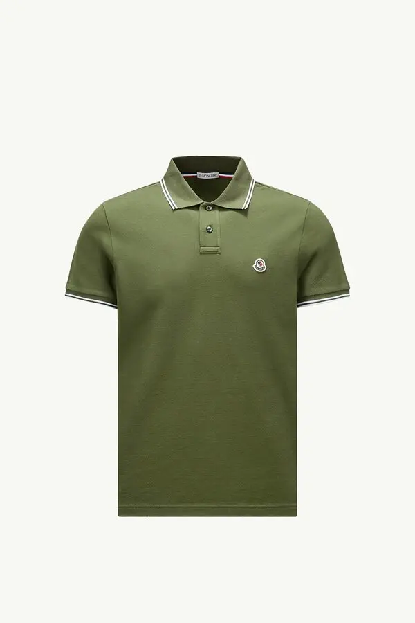 Moncler Logo Patch Cotton Polo Shirt