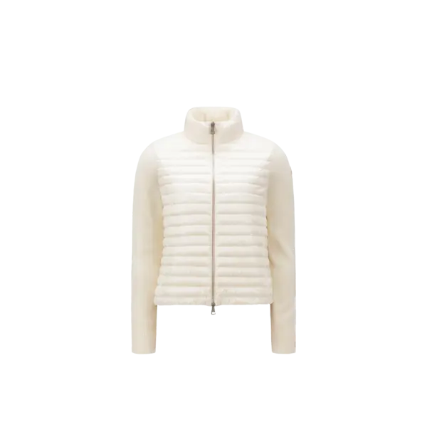 Moncler Padded Wool Zip-up Cardigan - White