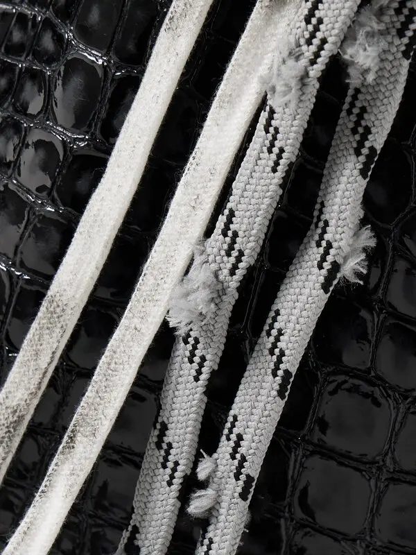 Balenciaga Rodeo Large Croc-effect Glossed-leather Tote Bag