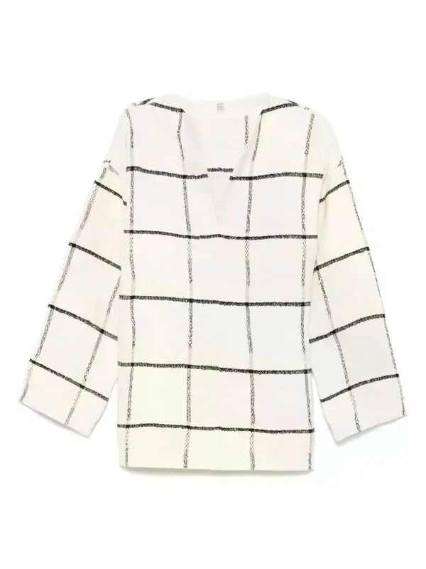 TOTEME Windowpane-check Tunic - Neutrals