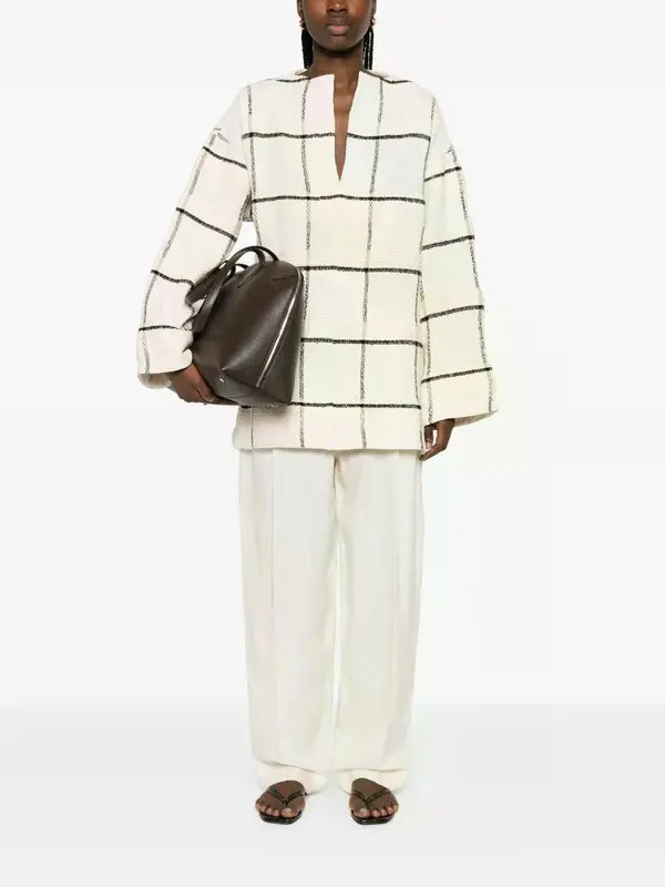 TOTEME Windowpane-check Tunic - Neutrals