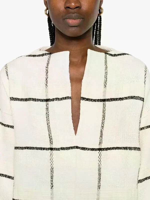 TOTEME Windowpane-check Tunic - Neutrals