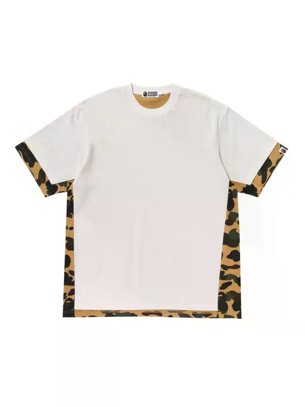 A BATHING APE Camo-panelled T-shirt