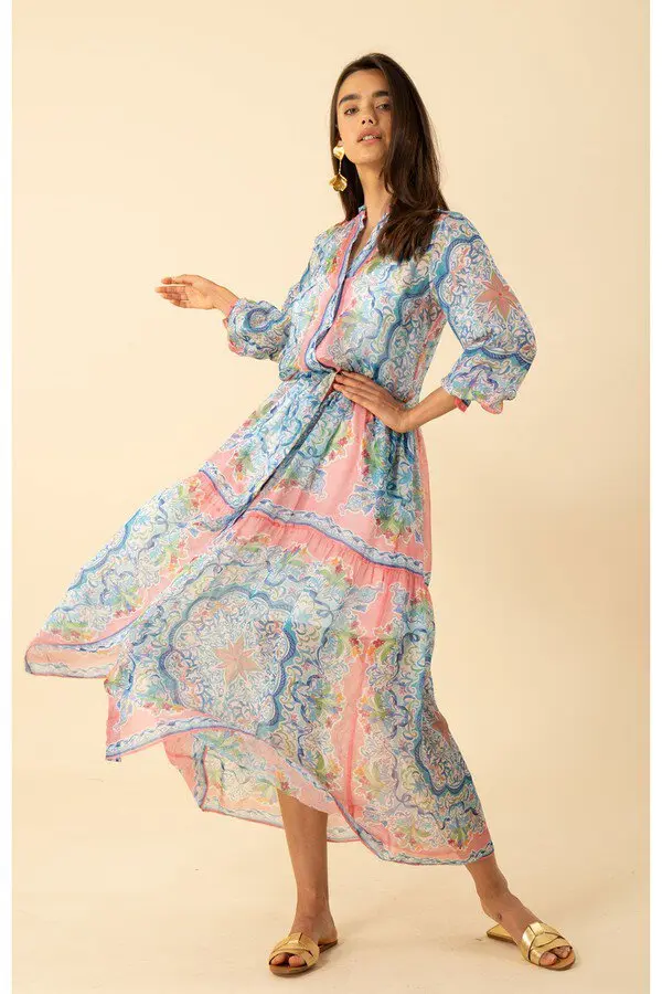 Hale Bob Halo Chiffon Maxi Dress - Pink