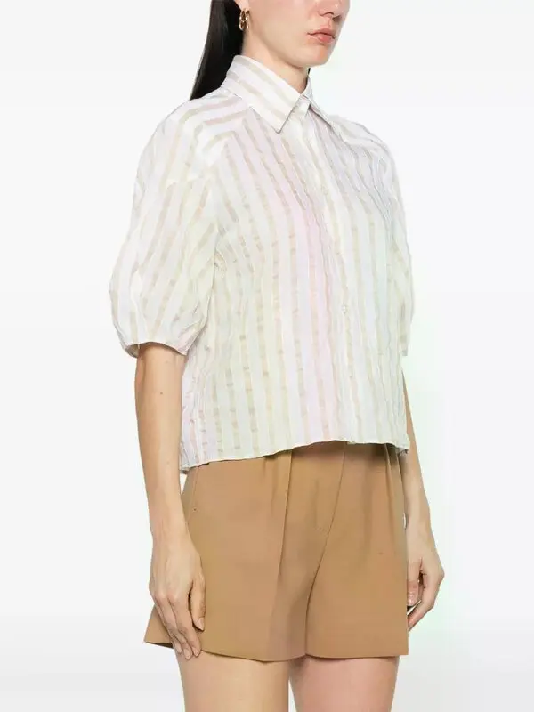MAZZARELLI Claudia Striped Shirt - Neutrals