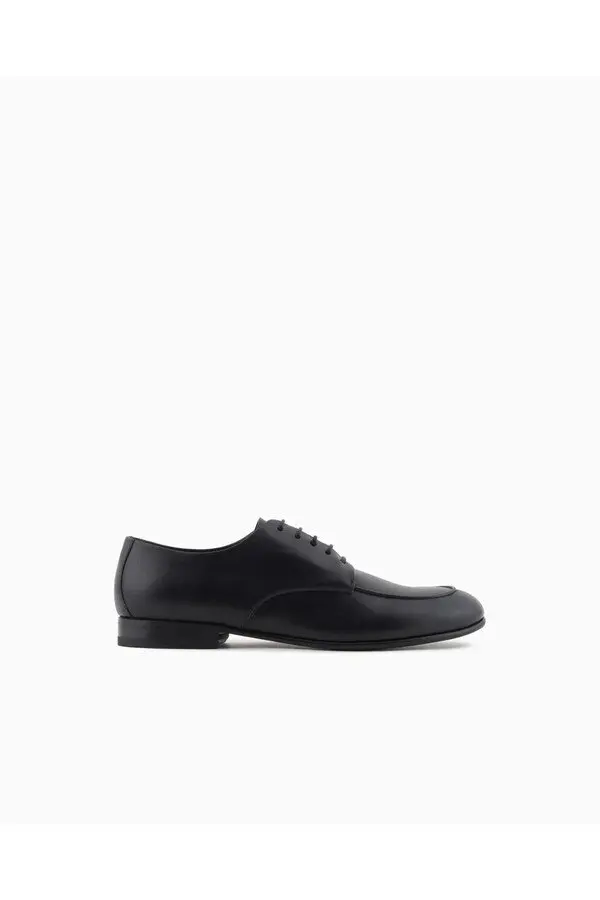 Giorgio Armani Leather Derby Shoes - Black