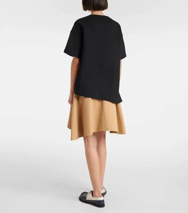 Loewe Asymmetric Cotton-blend T-shirt - Black