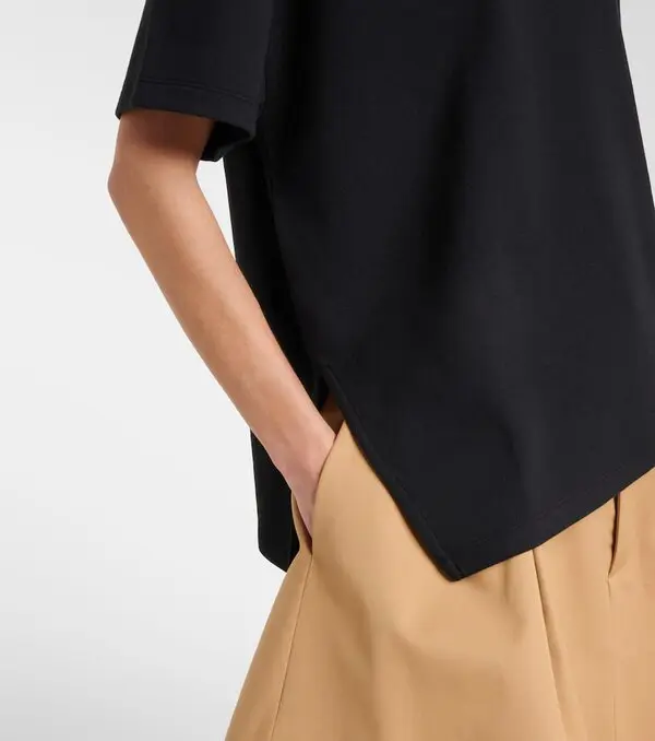 Loewe Asymmetric Cotton-blend T-shirt - Black