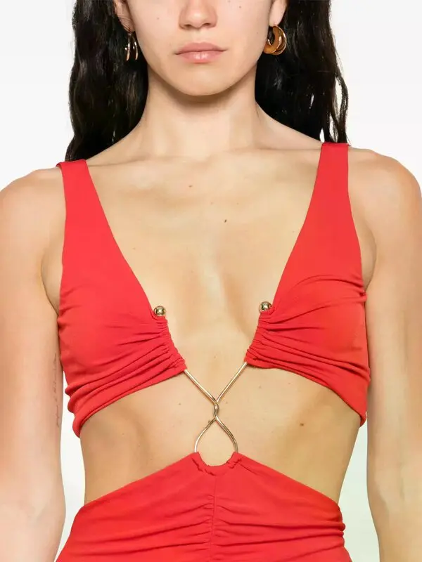 NISSA Cut-out Maxi Dress - Red