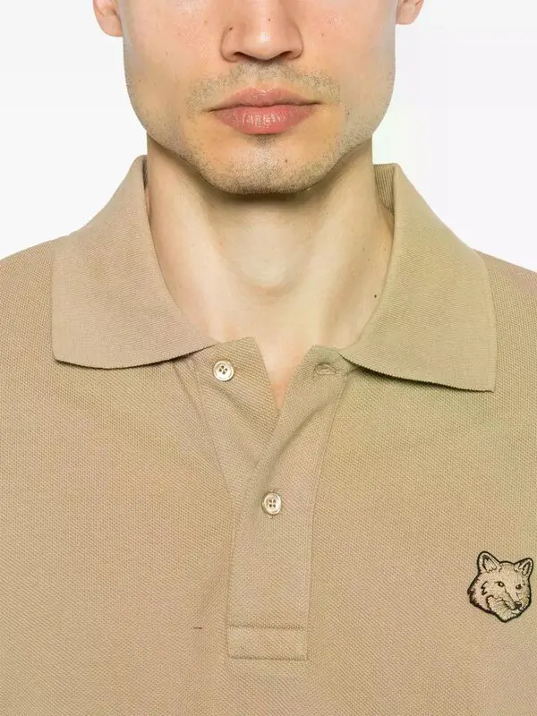 Maison Kitsuné Fox-motif Polo Shirt - Brown