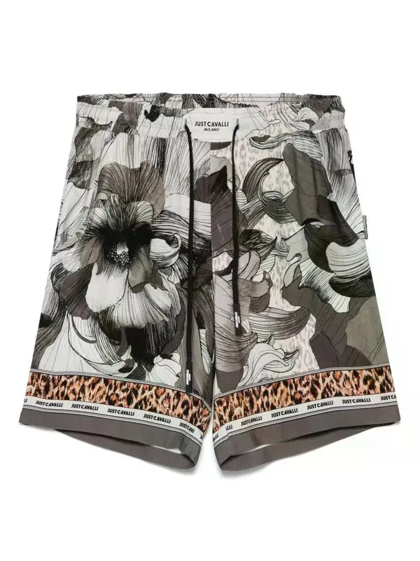 Just Cavalli Floral-print Shorts - Grey
