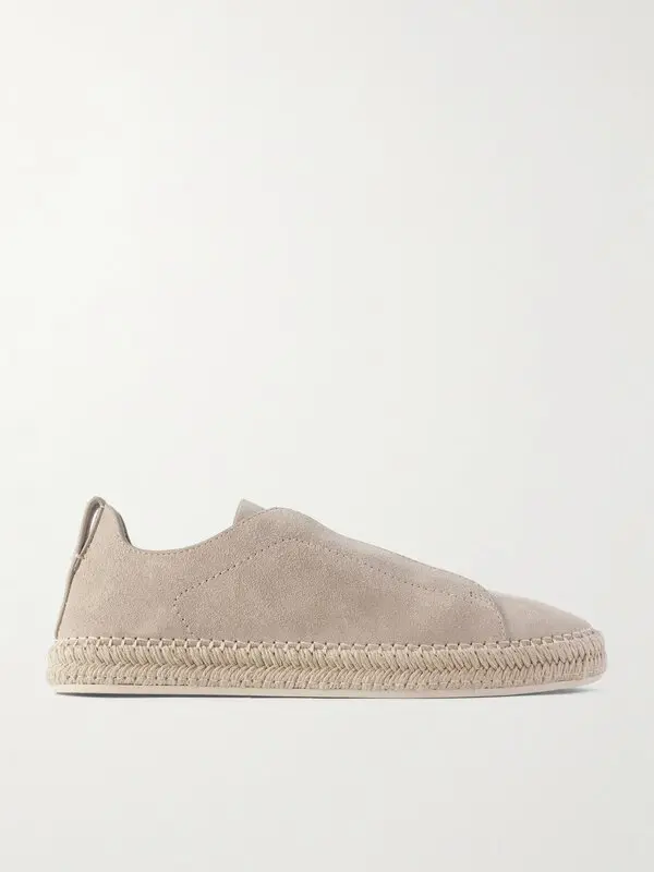 Zegna Triple Stitch™ Suede Slip-on Sneakers With Leather Trim