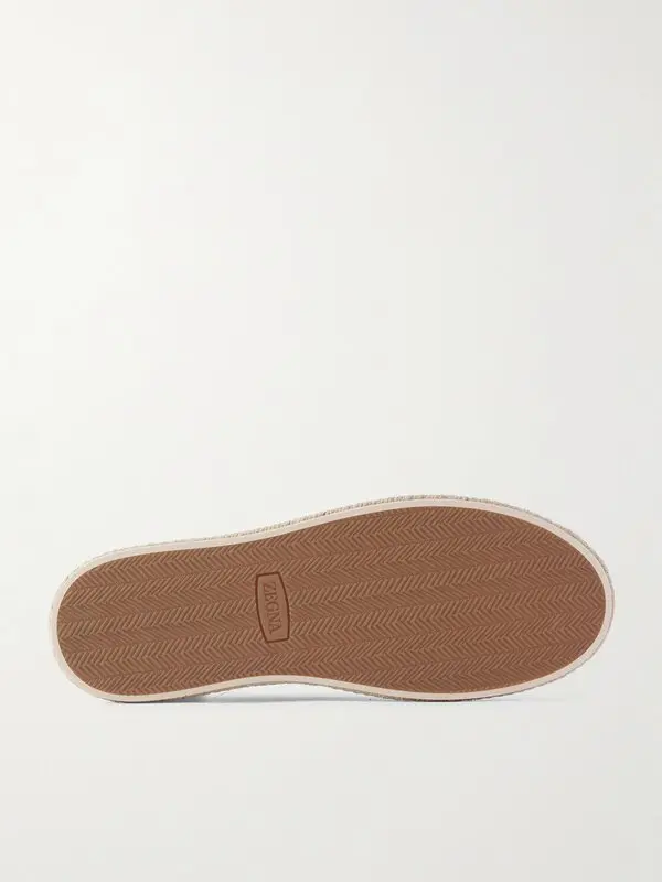 Zegna Triple Stitch™ Suede Slip-on Sneakers With Leather Trim