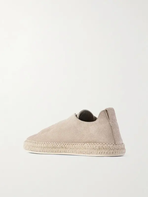 Zegna Triple Stitch™ Suede Slip-on Sneakers With Leather Trim