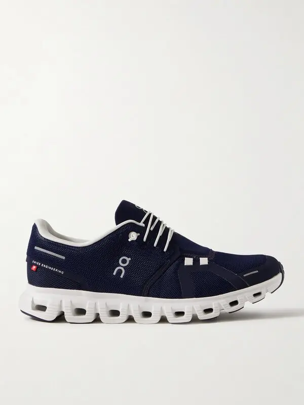 On Cloud 6 Rubber-trimmed Mesh Sneakers - Blue