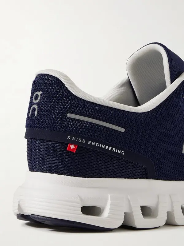On Cloud 6 Rubber-trimmed Mesh Sneakers - Blue