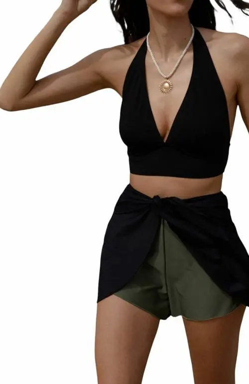 BILIBLOND Almog High-waisted Swimsuit Shorts - Olive Black